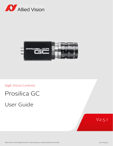Allied Vision Prosilica GC User Guide | Manualzz