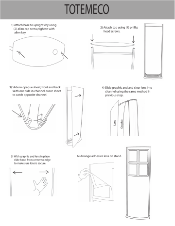 Displays2go TOTEMECOBK 24 x 72 Poster Stand Assembly Instructions ...