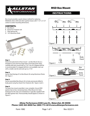 Allstar Performance ALL81330 MSD Box Mount Instruction | Manualzz