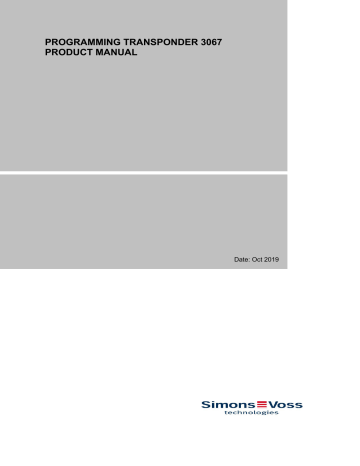 Simons Voss Programming transponder 3067 Manual | Manualzz