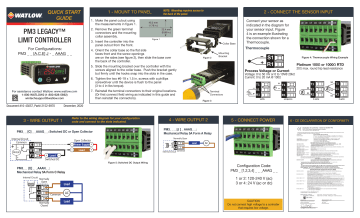 Watlow PM3 LEGACY Limit Controller Quick Start Guide | Manualzz