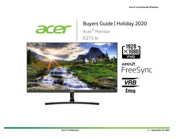 Acer K273 bi 27" Class FHD IPS Monitor Specifications | Manualzz