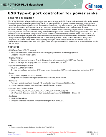 Infineon CY4534 Evaluation Board Data Sheet | Manualzz