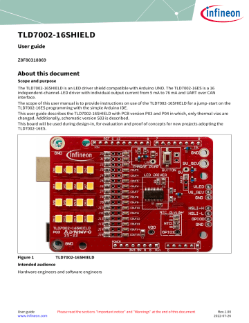 Infineon TLD7002-16SHIELD Evaluation Board User Manual | Manualzz
