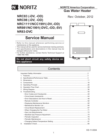 Noritz NR83-DVC-NG Service Manual | Manualzz