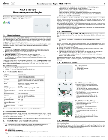elsner elektronik KNX eTR 101 Datenblatt | Manualzz