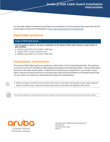 Aruba X731 Switch Start Here Guide | Manualzz