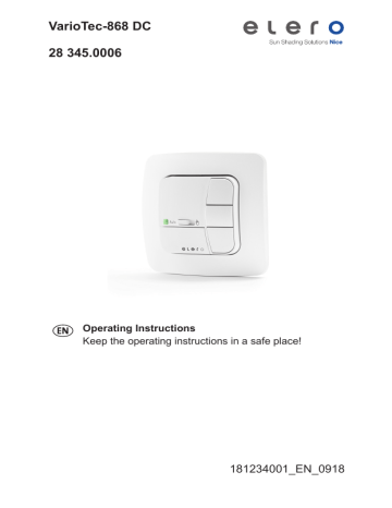 Elero Elero drive controller Operating instructions | Manualzz