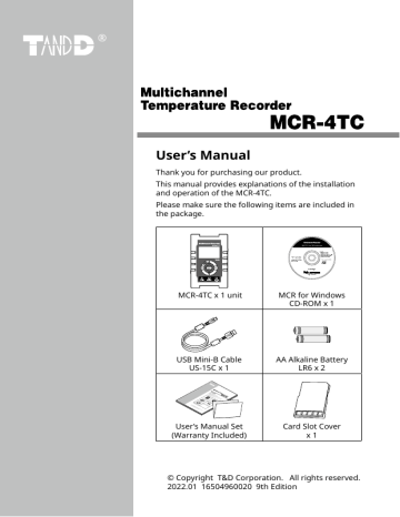 T&D MCR-4TC User Manual | Manualzz