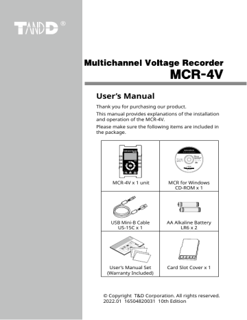 T&D MCR-4V User Manual | Manualzz