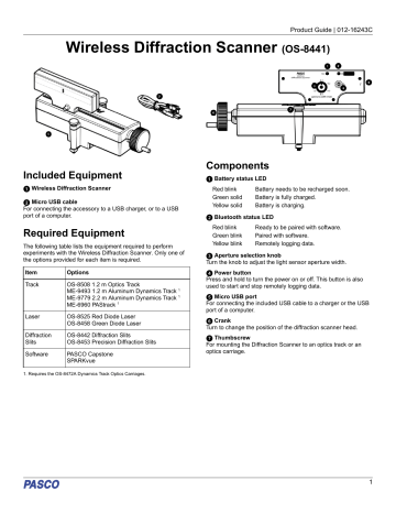 Pasco OS-8441 Wireless Diffraction Scanner Owner's Manual | Manualzz