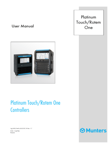 Munters Platinum Touch Rotem One Руководство пользователя | Manualzz