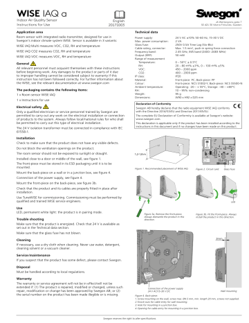 Swegon WISE IAQa Instructions for use | Manualzz