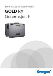 Swegon GOLD RX - User manual, Operation And Maintenance Instructions ...