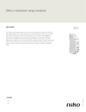 Niko 310-02320 DALI-2 modular relay module Datasheet | Manualzz