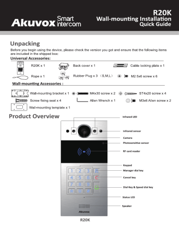 Akuvox R20K Quick guide | Manualzz
