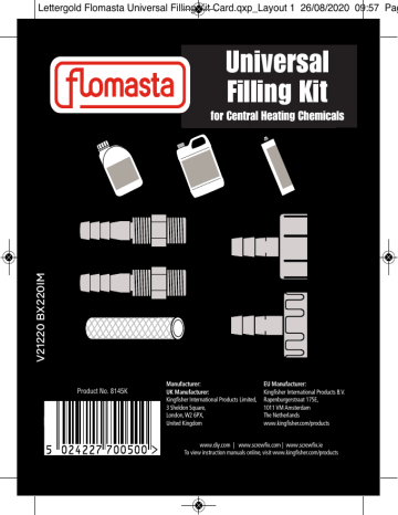 Flomasta Universal Filling Kit Instruction manual | Manualzz