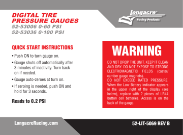 Longacre Basic Digital Tire Pressure Gauge Instructions | Manualzz