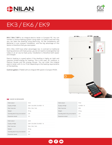 Nilan Compact P2 EK Compact P2 Data sheet | Manualzz