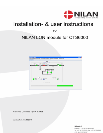 Nilan CTS-6000 LON Modbus Software instructions | Manualzz