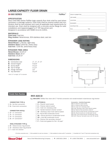 Sioux Chief FatMax™ Large-Capacity Floor Drain Cast Iron Push-Joint ...