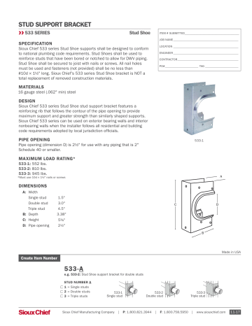 Sioux Chief Stud Shoe Spec Sheet | Manualzz
