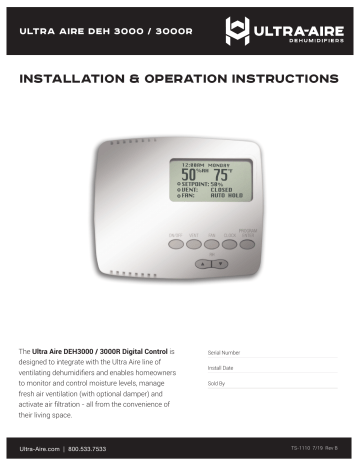 Santa Fe Ultra Aire DEH 3000 Owner's Manual | Manualzz