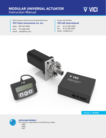 VICI Modular Universal Valve actuator Owner's Manual | Manualzz