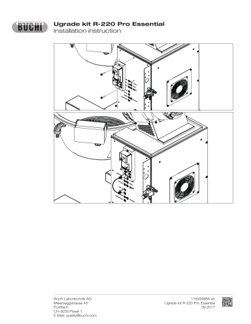 Buchi Upgrade kit Rotavapor R-220 Pro Essential Installation Manual ...