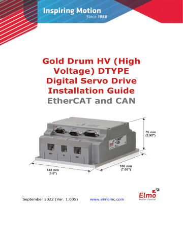 Elmo Gold Drum HV Servo Driver Installation Guide | Manualzz