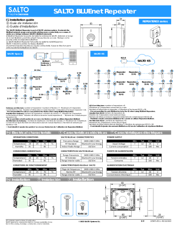 Salto BLUEnet Repeater Peripherals Manuel du propriétaire | Manualzz