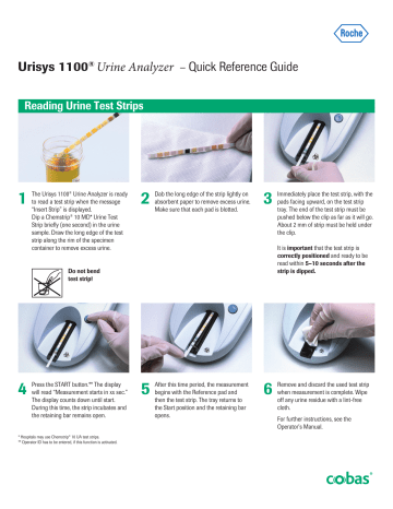 Roche URISYS 1100 Quick Reference Guide | Manualzz