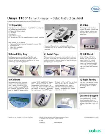 Roche URISYS 1100 Quick Reference Guide | Manualzz