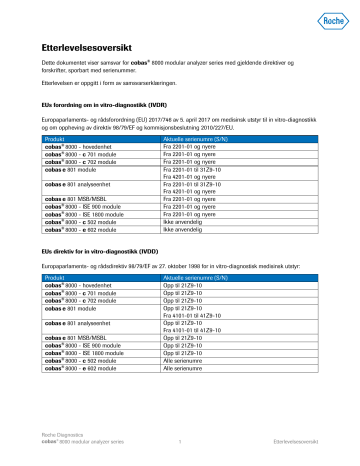 Roche cobas 8000 / ISE Module Brugermanual | Manualzz