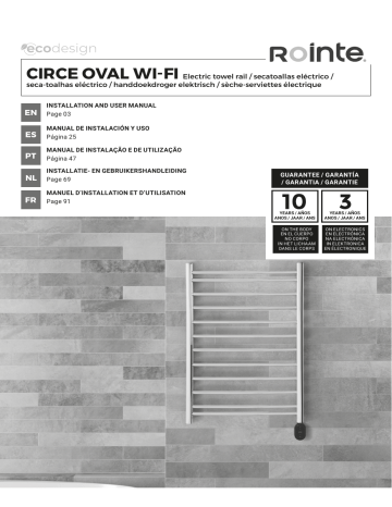 Rointe Circe Oval WiFi seca toalhas elétrico Owner's Manual | Manualzz