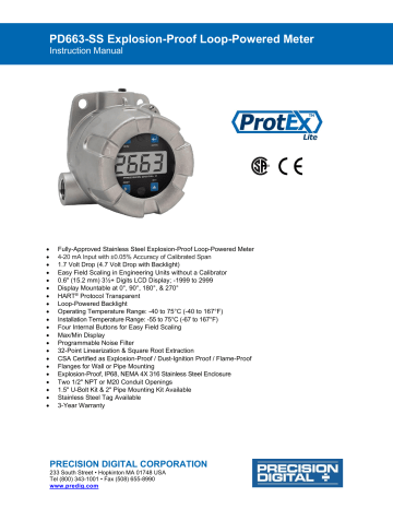Precision Digital PD663 Instruction Manual | Manualzz