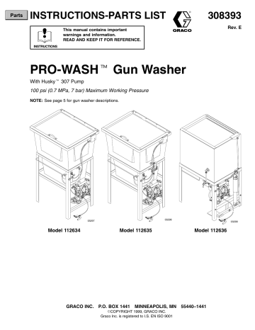 Graco 308393E Pro-Wash Gun Washer Owner's Manual | Manualzz