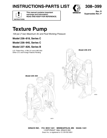 Graco 308399R Texture Pump Owner's Manual | Manualzz