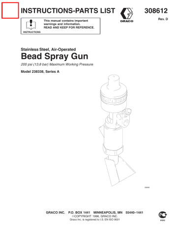 Graco 308612D Bead Spray Gun Instructions | Manualzz