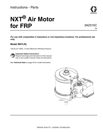 Graco 3A2315C - NXT Air Motor for FRP Instructions | Manualzz