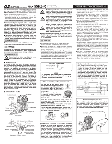 O.S. Engines MAX-55HZ-R Manual | Manualzz