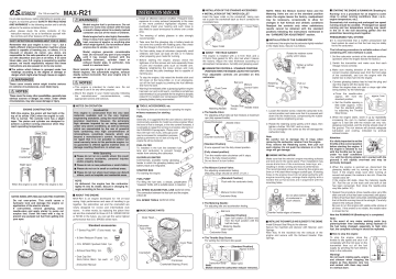 O.S. Engines MAX-R21 Instruction manuals | Manualzz