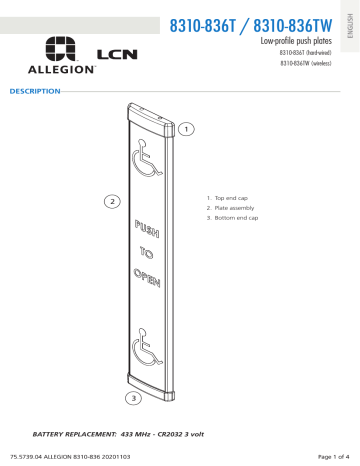 LCN 8310 Install Instructions | Manualzz