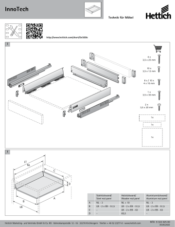 Hettich Added to Your Shopping Cart Drawer runner Quadro V6 for Push to ...