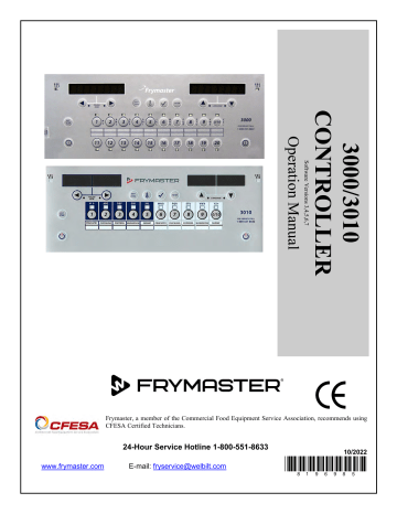 Frymaster 3000/3010 Operation Operating Instructions | Manualzz
