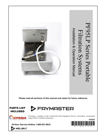 Frymaster PF95LP Portable Filter Operation Manual | Manualzz