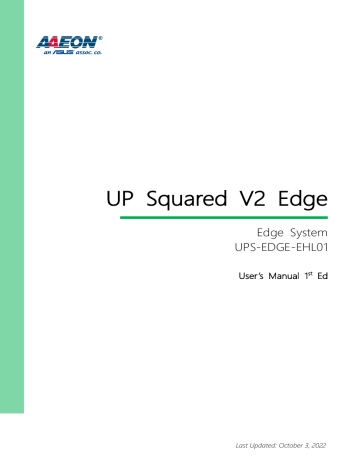 AAEON UP Squared V2 Edge UP System Manual | Manualzz