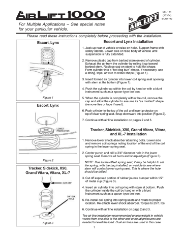 Air Lift 60793 Air Lift 1000 Installation Guide | Manualzz