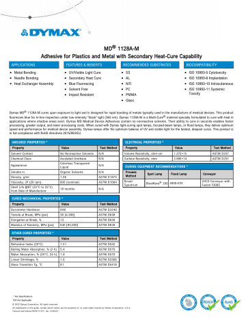Dymax 1128A-M Datasheet | Manualzz