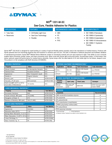 Dymax 1201-M-SC Datasheet | Manualzz